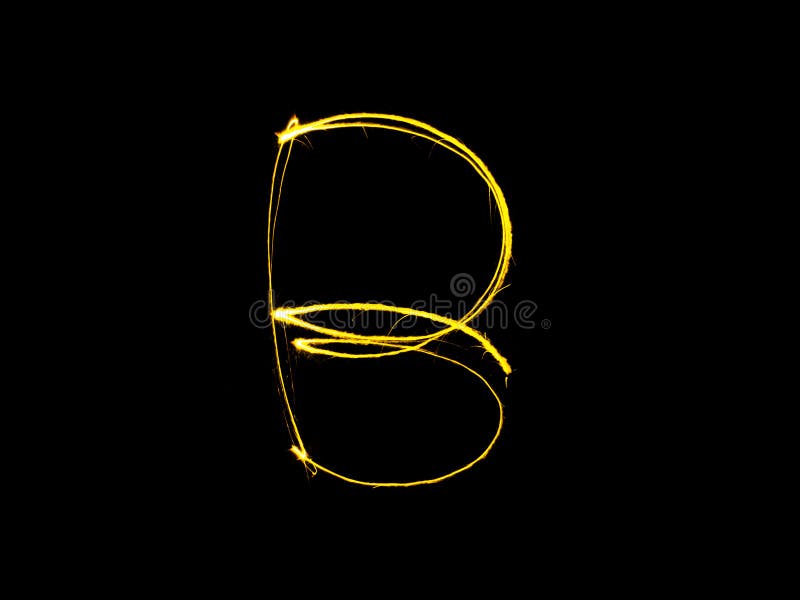 Sparkler Firework Light Alphabet B Capital Letters at Night Ba Stock ...