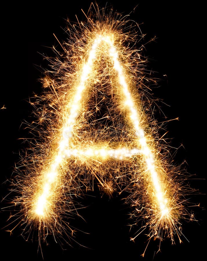 Sparkler Firework Light Number Alphabet Stock Image - Image of letters ...