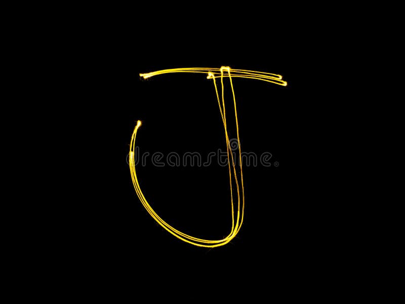 Sparkler Firework Light Alphabet J Capital Letters at Night Ba Stock ...