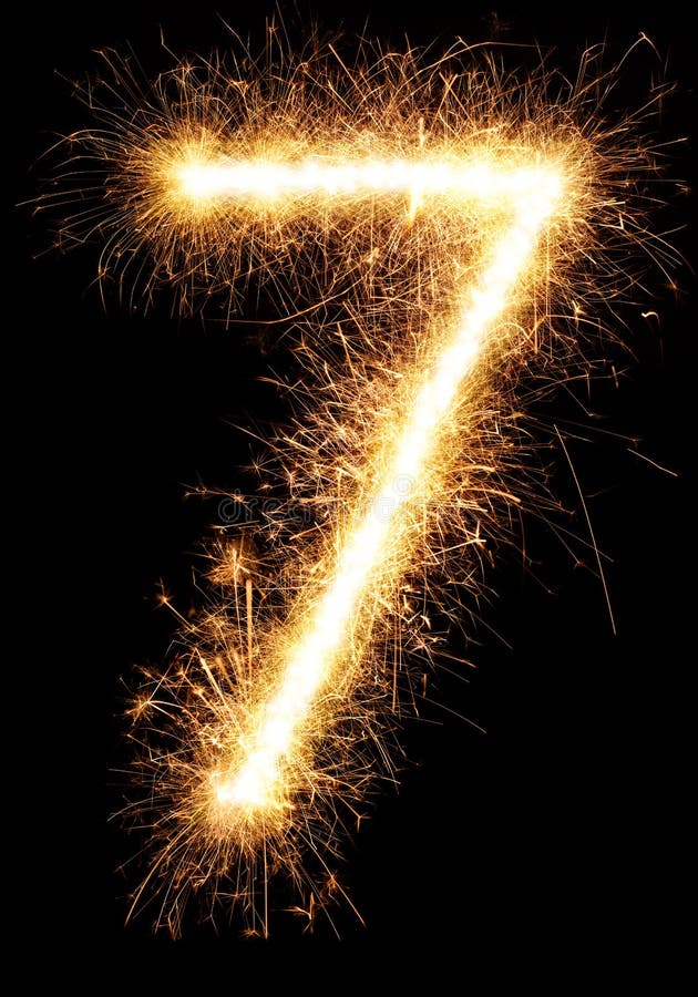 Sparkler Firework Light Number 9 Isolated on Black Stock Image - Image ...