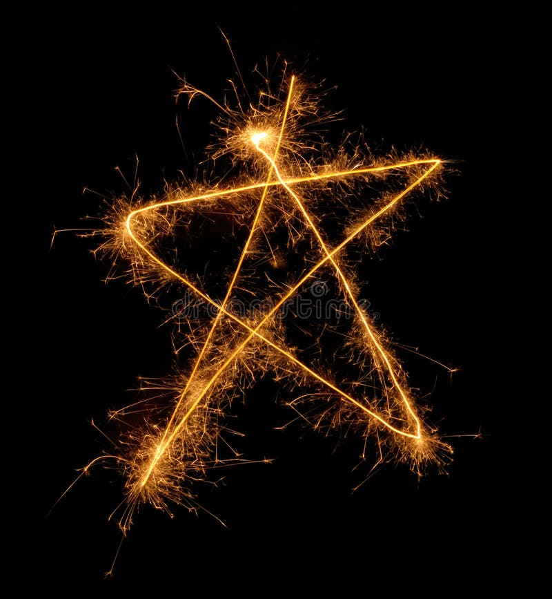 Sparkler Five-angle Christmas Star Stock Image - Image of bright ...