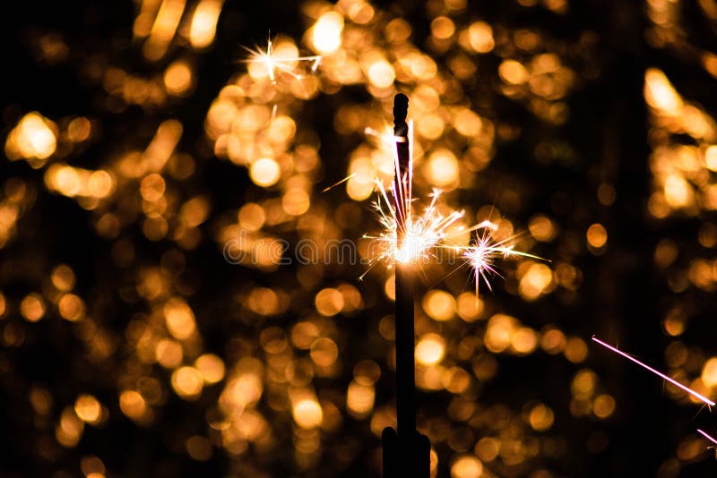 Sparkler Glowing in the Dark Stock Photo - Image of decoration ...