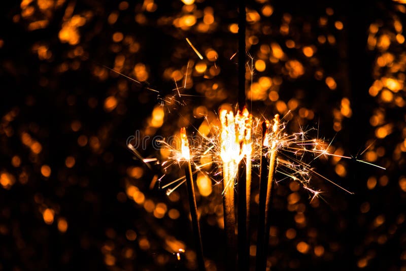 Sparkler Glowing in the Dark Stock Image - Image of decoration, closeup ...