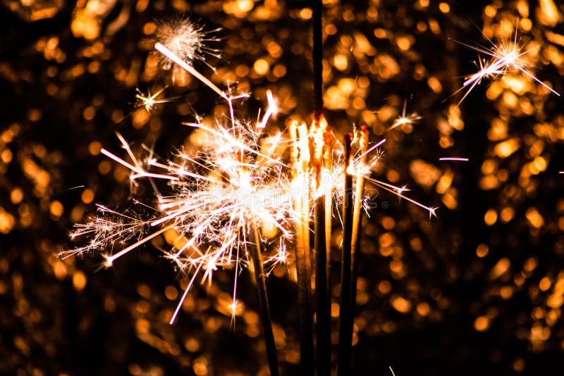 Sparkler Glowing in the Dark Stock Image - Image of holiday, magic ...