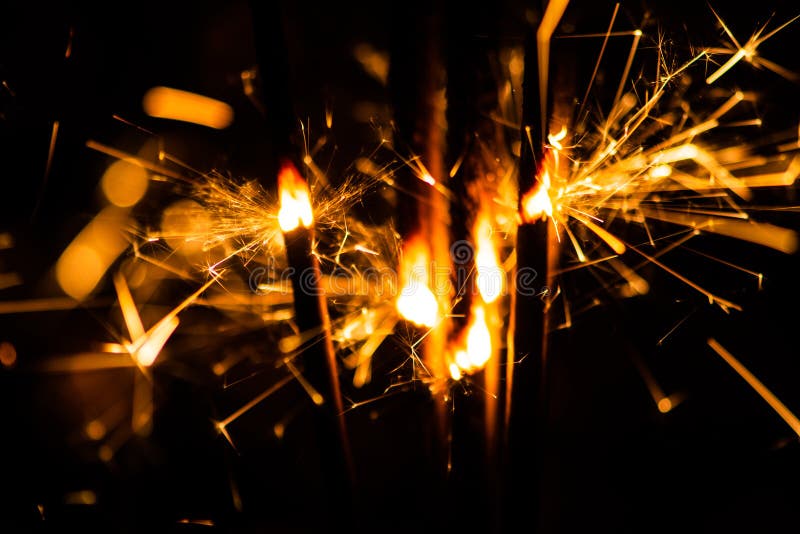 Sparkler Glowing in the Dark Stock Image - Image of black, flame: 153461797