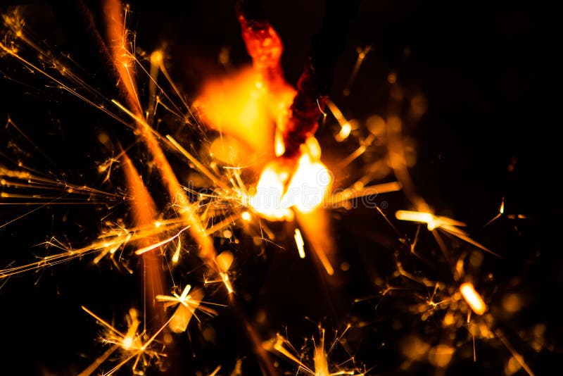 Sparkler Glowing in the Dark Stock Image - Image of closeup, celebrate ...