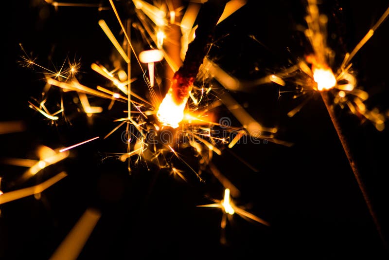 Sparkler Glowing in the Dark Stock Photo - Image of glitter, dust ...