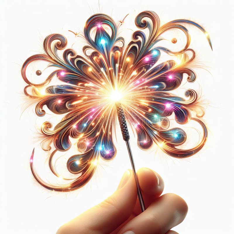 Sparkler a Handheld Firework that Emits Colored Sparks and Ligt Stock ...