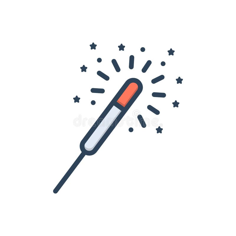 Color Illustration Icon for Sparkler, Celebration and Spark Stock ...