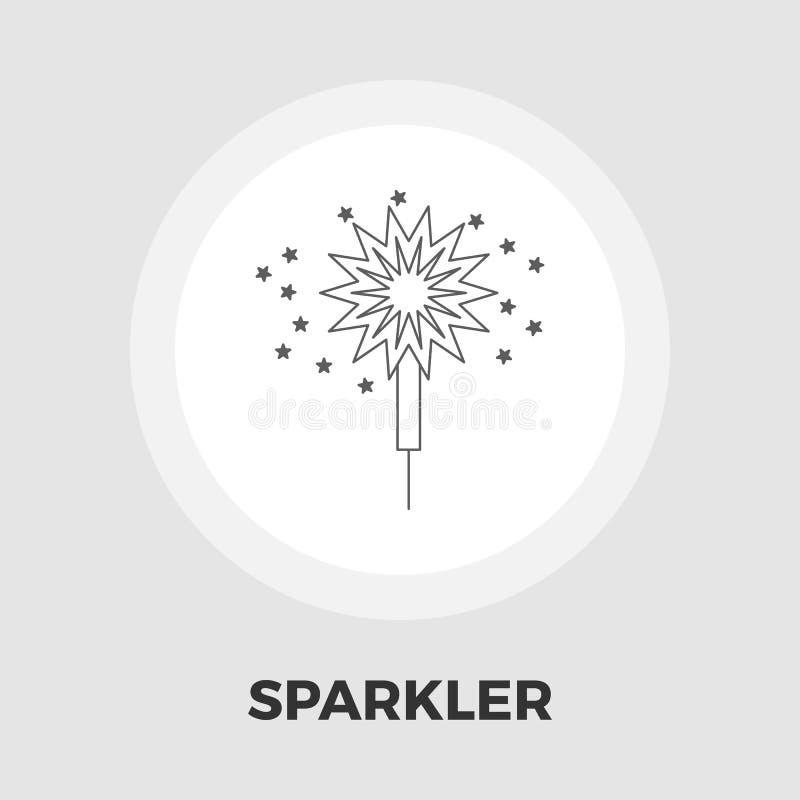 Sparkler icon flat stock vector. Illustration of flame - 92002821