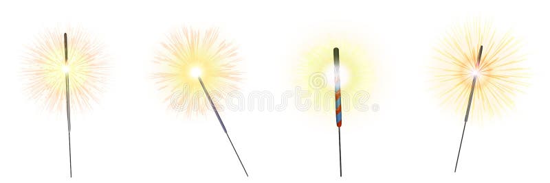 Sparkler Icons Set, Cartoon Style Stock Vector - Illustration of baby ...