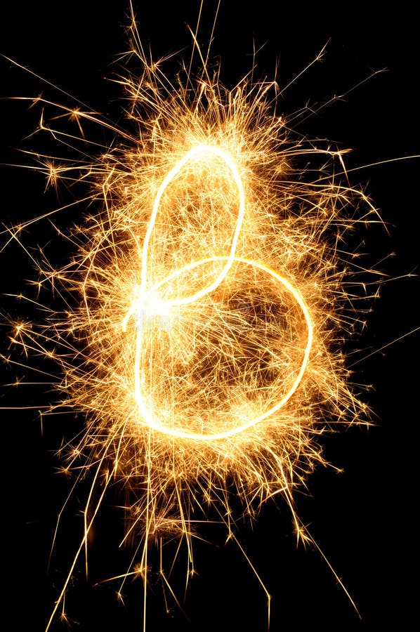 Sparkler Letter of English Alphabet Stock Photo - Image of isolated ...