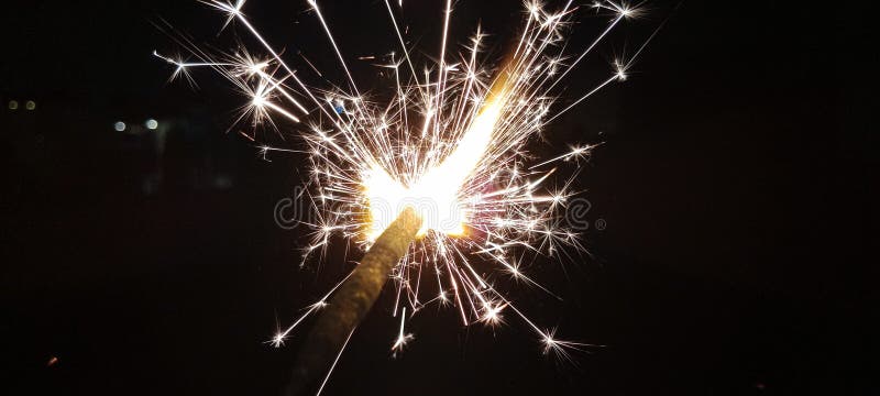 Sparkler View with Black Background, a Type of Hand-held Firework that ...