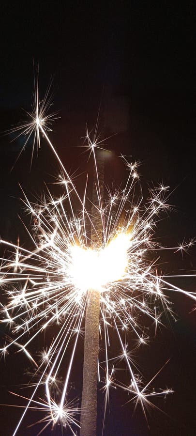 Sparkler View with Black Background, a Type of Hand-held Firework that ...