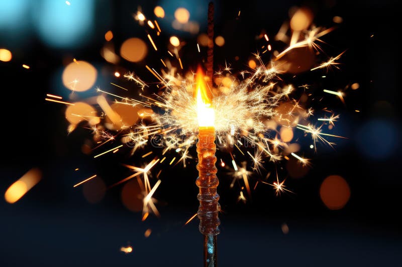 Sparklers on a Dark Background. Holiday Banner with Fireworks Stock ...