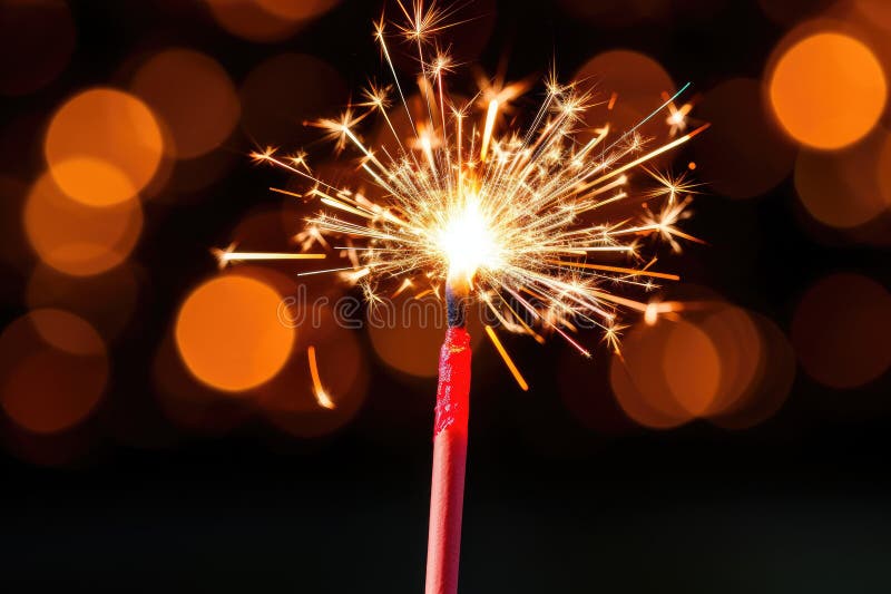 Sparklers on a Dark Background. Holiday Banner with Fireworks Stock ...