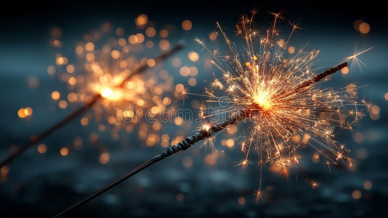 Sparklers Glowing in the Dark Stock Illustration - Illustration of ...
