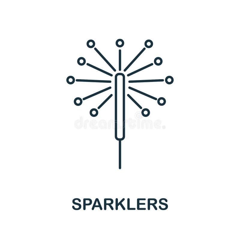 Sparklers Icon from Party Collection. Simple Line Element Sparklers ...