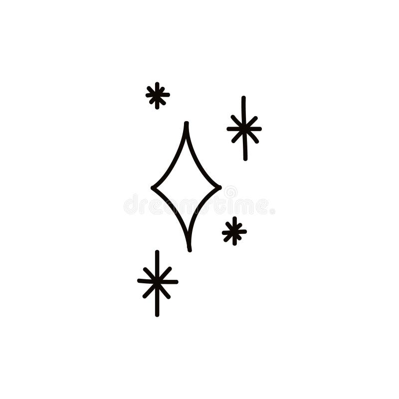 Sparkles Doodle Icon, Vector Illustration Stock Illustration ...