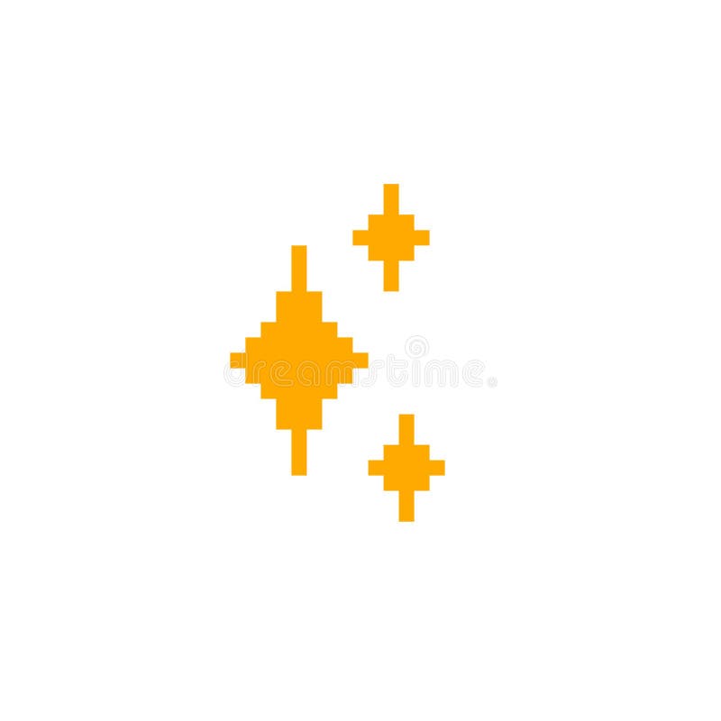 Sparkles Pixel Art Icon, Pixel Illustration Stock Illustration ...