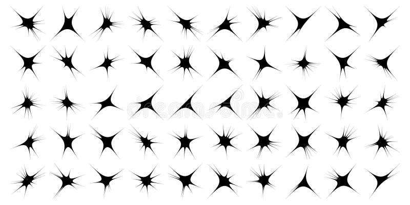 Sparkles Shape and Fire Flakes Shape Set 50 Stock Vector - Illustration ...