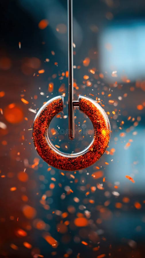 A Sparkling Abstract Design of a Power Button with Floating Particles ...