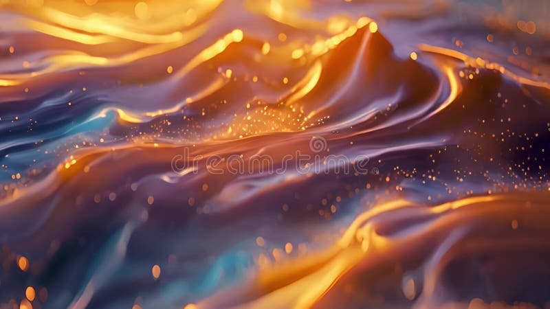 Sparkling Abstraction of Viscous Colored Liquid in Motion. Stock ...