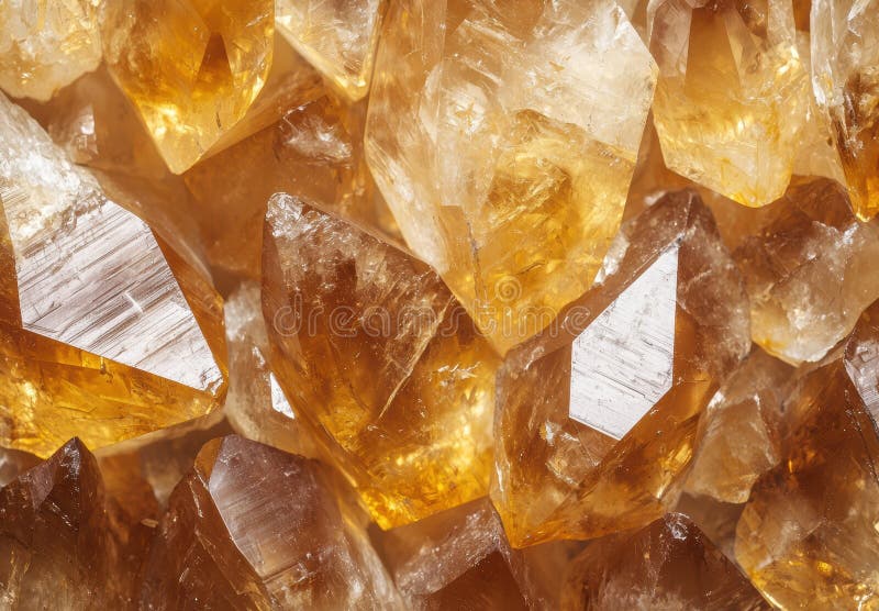 Sparkling Amber Quartz Crystals Stock Illustration - Illustration of ...