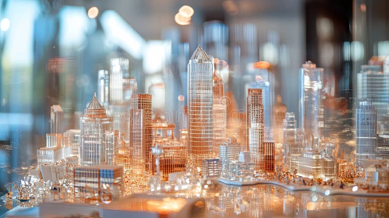 A Sparkling Architectural Model Display with Miniature Buildings and ...