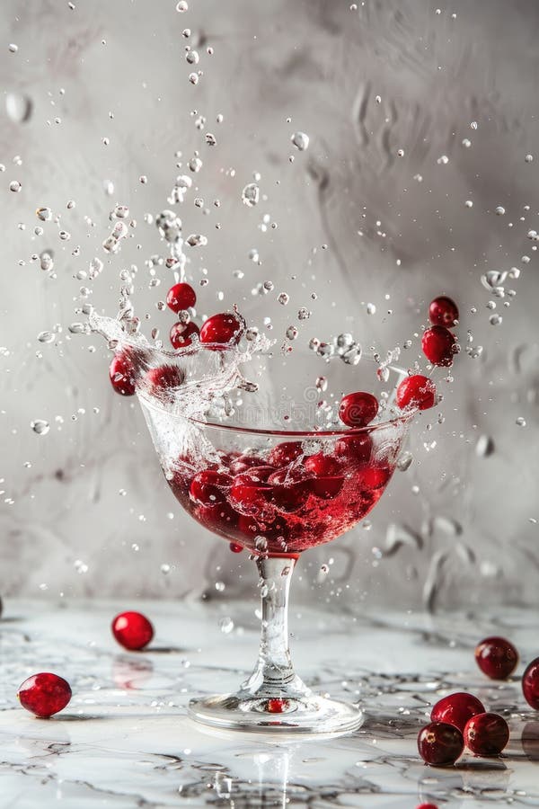 Sparkling Berry Splash in Glass on Vibrant Background Stock Image ...
