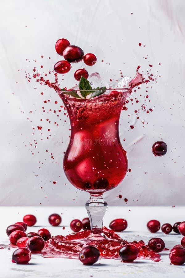 Sparkling Berry Splash in Glass on Vibrant Background Stock Image ...