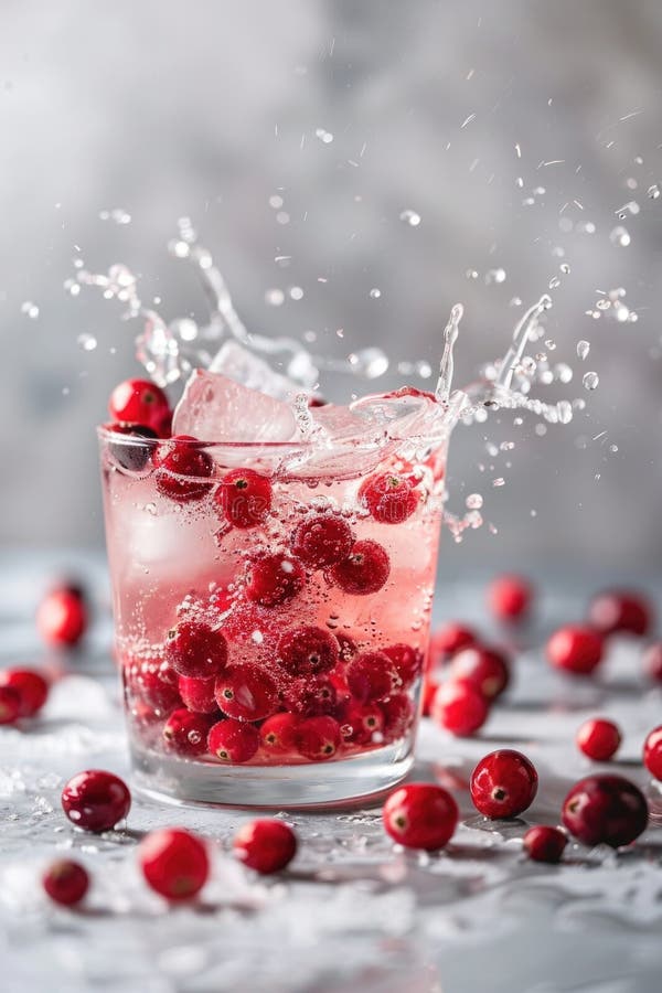 Sparkling Berry Splash in Glass on Vibrant Background Stock Image ...