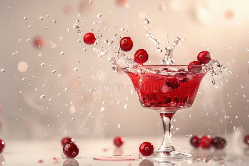Sparkling Berry Splash in Glass on Vibrant Background Stock Image ...