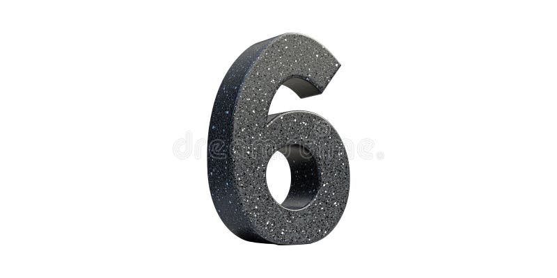 Sparkling Black Number Six Isolated on Transparent Background Stock ...