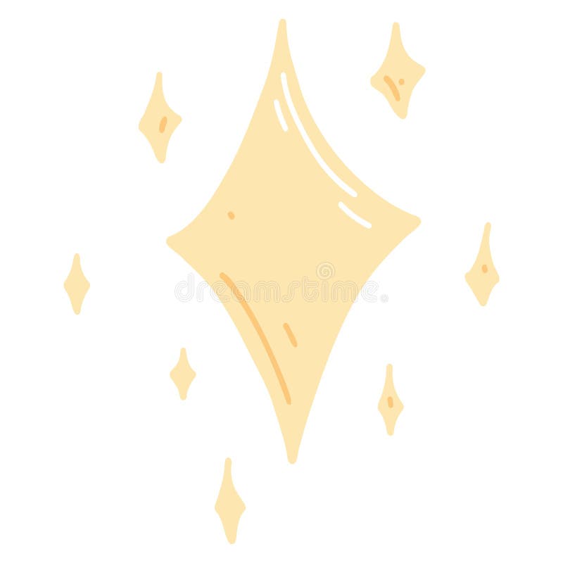 Sparkling Blinks in Cartoon Flat Style. Hand Drawn Vector Illustration ...