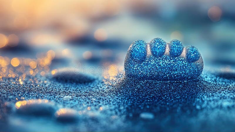 Sparkling Blue Abstract Art: Dewdrops and a Mystical Object Stock ...