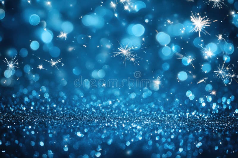 Sparkling Blue Abstract Background with Shimmering Lights and Bokeh ...