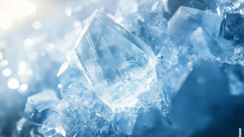 Sparkling Blue Crystal Cluster Glistens Brightly Stock Illustration ...