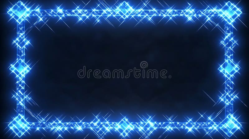 Sparkling Blue Diamond Frame Border Design Stock Image - Image of ...