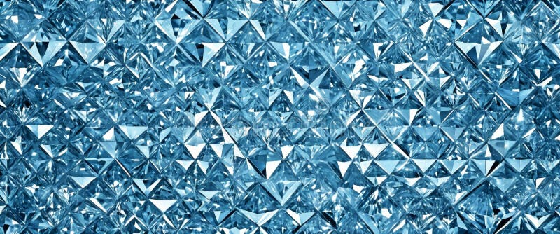 Sparkling Blue Diamond Pattern: Geometric Crystal Reflections and Light ...