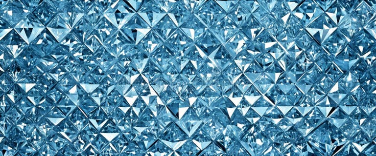 Sparkling Blue Diamond Pattern: Geometric Crystal Reflections and Light ...