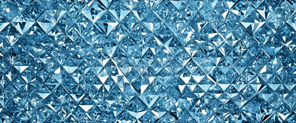 Sparkling Blue Diamond Pattern: Geometric Crystal Reflections and Light ...