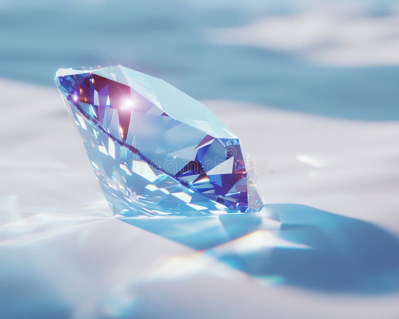 Sparkling Blue Diamond on White, Diamond, Gem, Jewel, Sparkle, Luxury ...