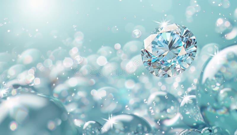 Sparkling Blue Diamonds Crystal on Blue Background Stock Photo - Image ...