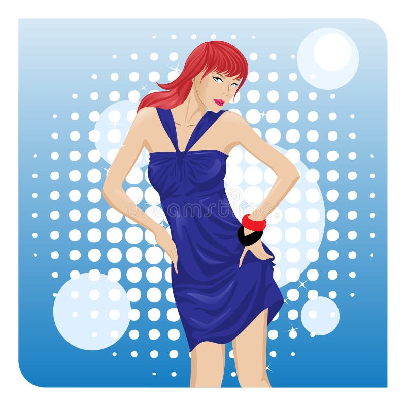 Sparkling Blue Girl stock vector. Illustration of glamour - 9866712