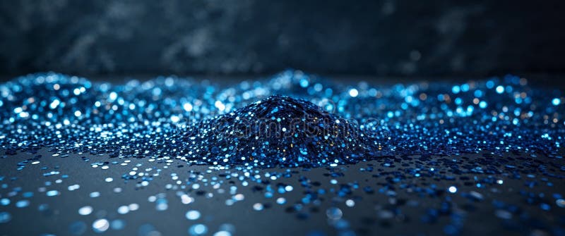 Sparkling Blue Glitter Creates a Mesmerizing Texture in a Dark Setting ...