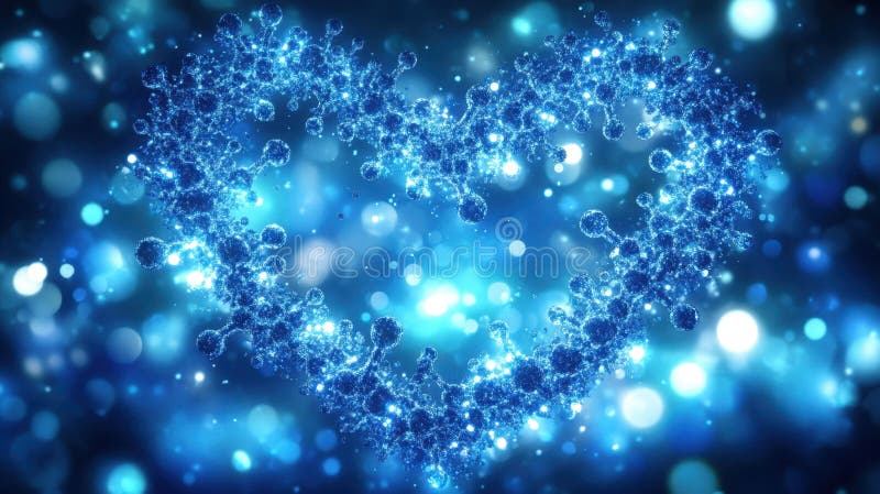 Blue Background Radiant Sparkling Heart Festive Pattern Stock Photos ...