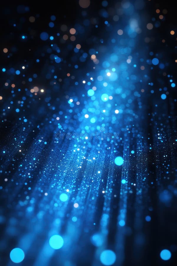 Sparkling Blue Particles Create a Mesmerizing Cosmic Effect in a Dark ...