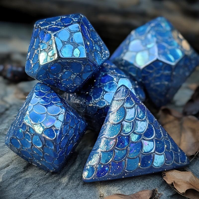 Sparkling Blue Polyhedral Dice Set, an Essential Accessory for Tabletop ...