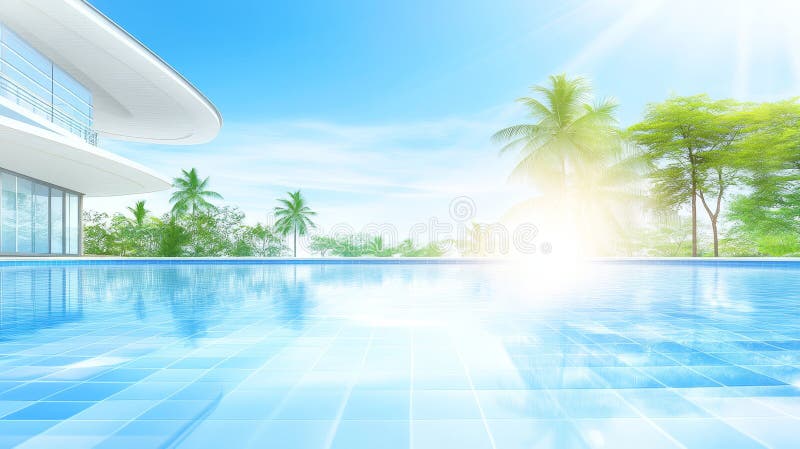 Sparkling Blue Pool Oasis Refreshing Escape Under the Summer Sun ...